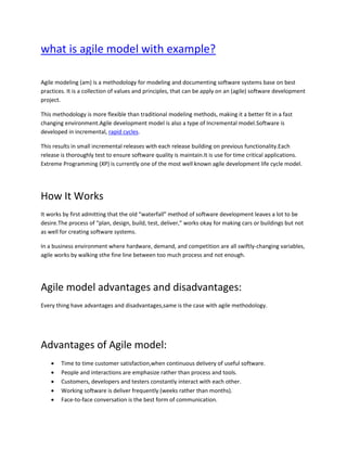 What is agile model?Working of agile model | PDF