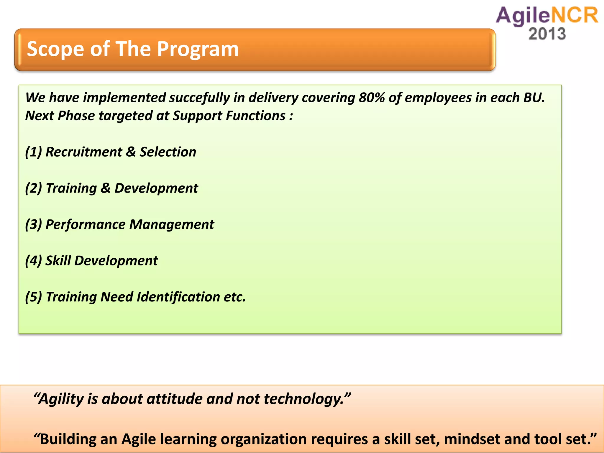 Agile NCR 2013 - Seema Verma - energizing hr for agile excellence ...