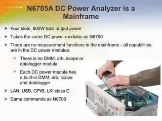 DC Power Analyzer, Modular, 600W and Four Slots: N6705A | PPT