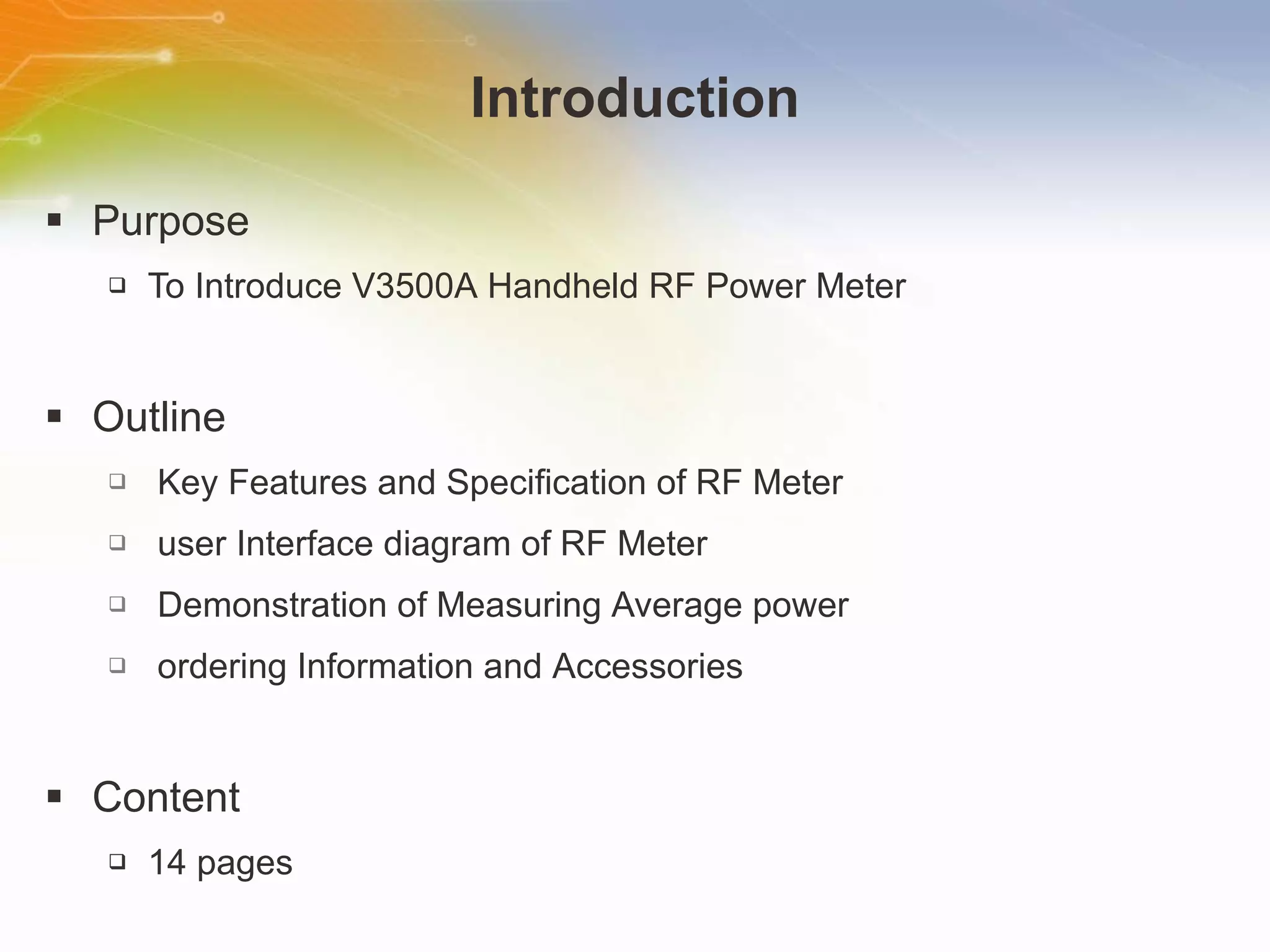 V3500A Handheld RF Power Meter | PPT