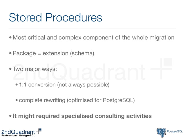 Agile Oracle to PostgreSQL migrations (PGConf.EU 2013) | PPT Agile Oracle to PostgreSQL migrations (PGConf.EU 2013) | PPT
