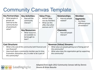 Agile orlando community canvas review 201401 kilby | PPT