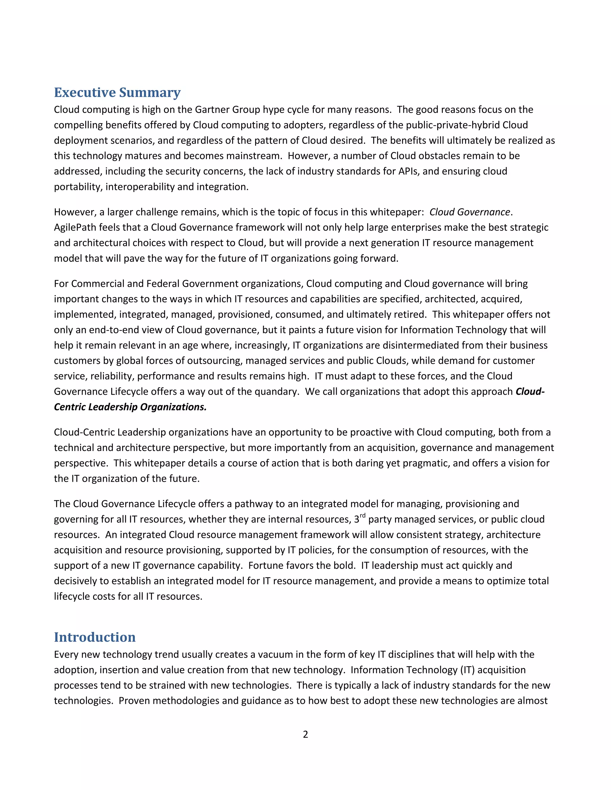 AgilePath WhitePaper Cloud Gov Lifecycle | PDF