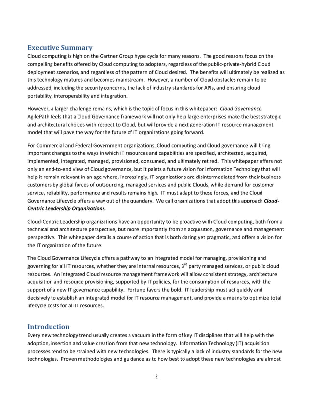 AgilePath WhitePaper Cloud Gov Lifecycle | PDF