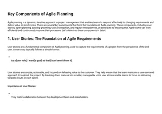 What are the key components of Agile Planning? | PDF