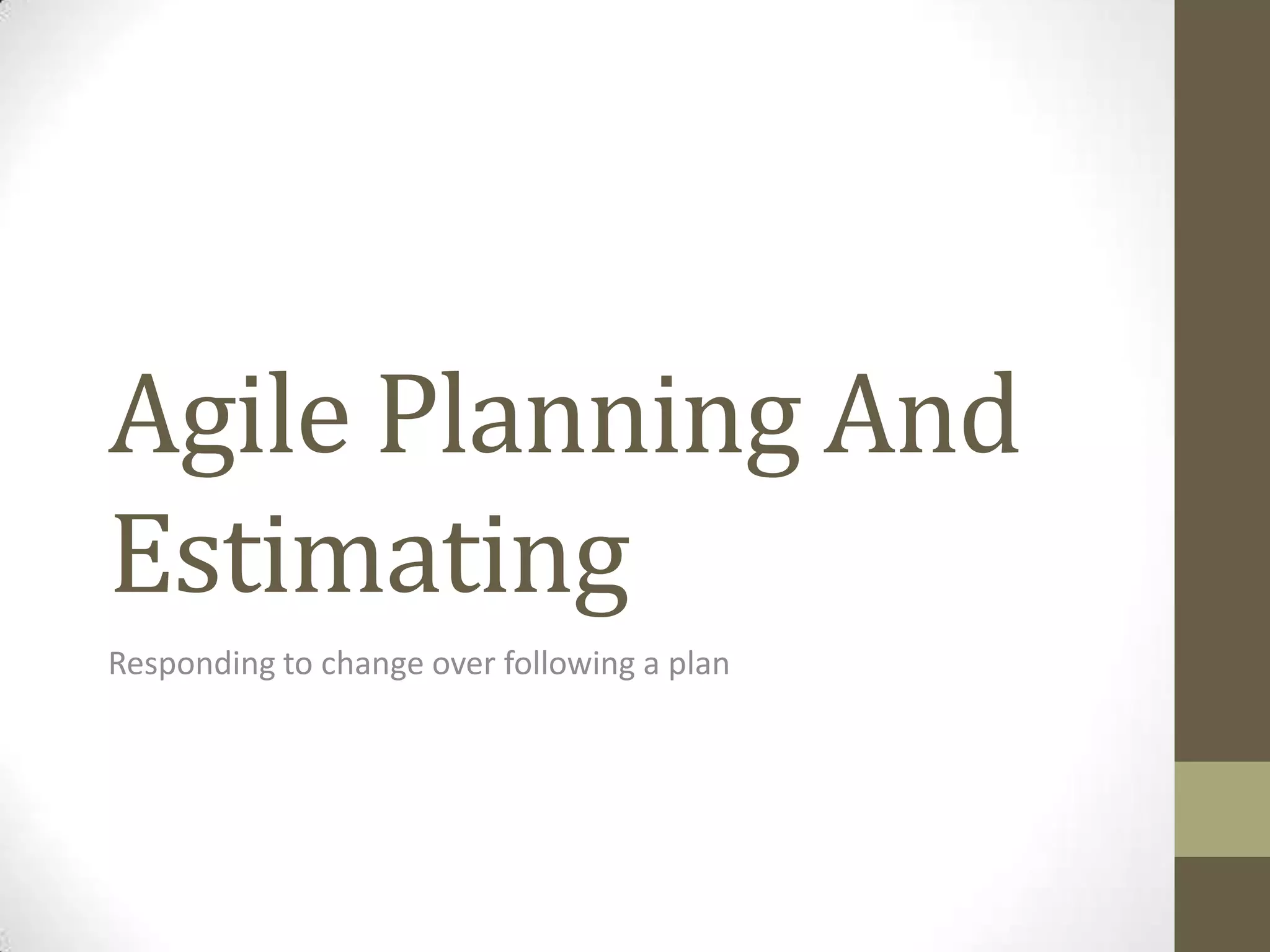 Agile planning and estimating | PPTX