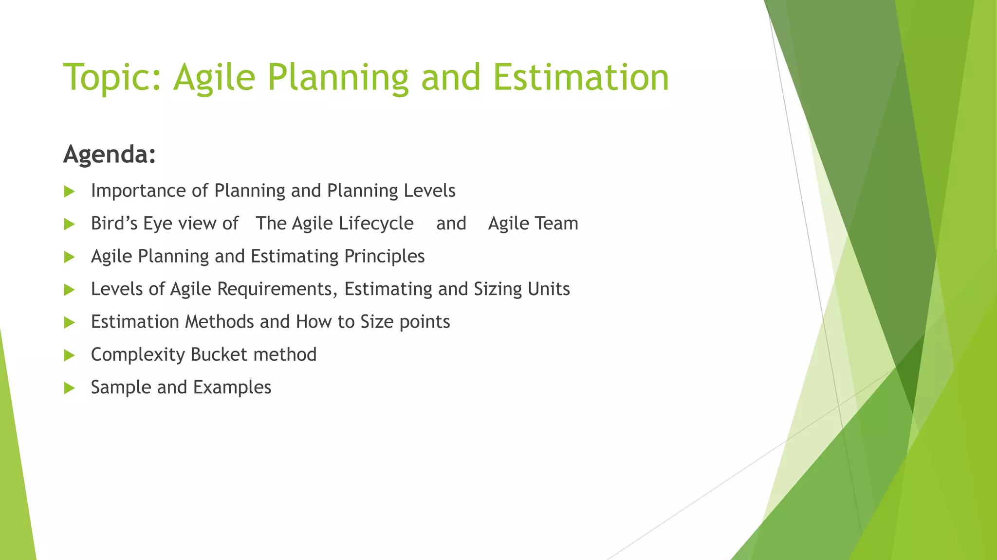 Agile Planning and Estimation | PPTX