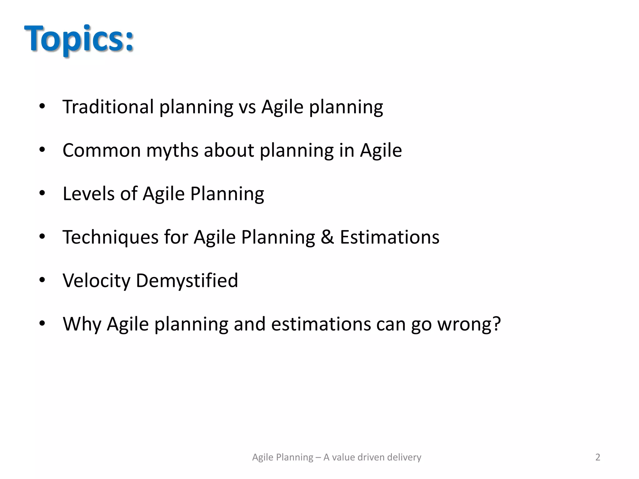 Agile Network India | Meetup | Agile Planning - A value driven approach | Udayakiran Joshi | PDF ...