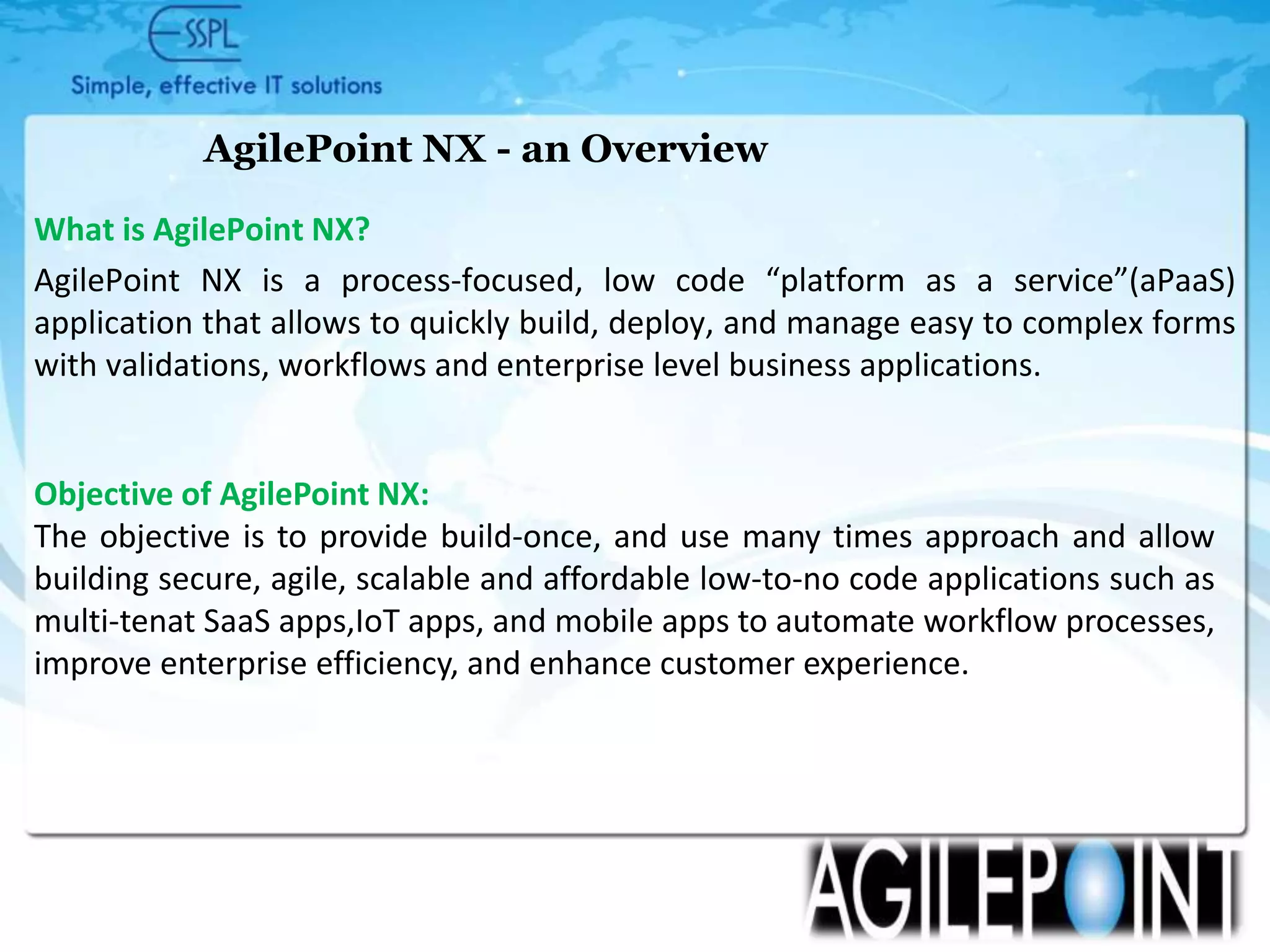 Agile point brief introduction | PPTX