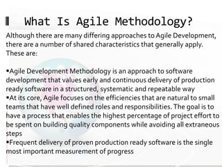 Agile presentation1 | PPTX | Computer Software and Applications | Computing
