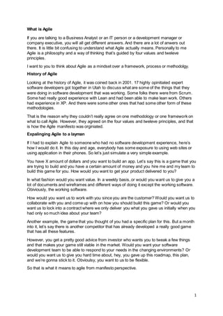 Agile presentation notes | PDF