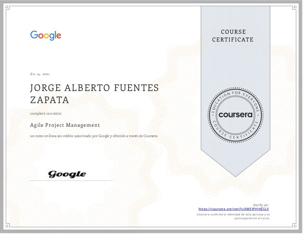 Agile Project Management - Certification - Jorge Alberto Fuentes Zapata.pdf