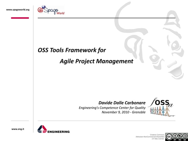 fOSSa 2010 - OSS Tools Framework for Agile Project Management | PPT