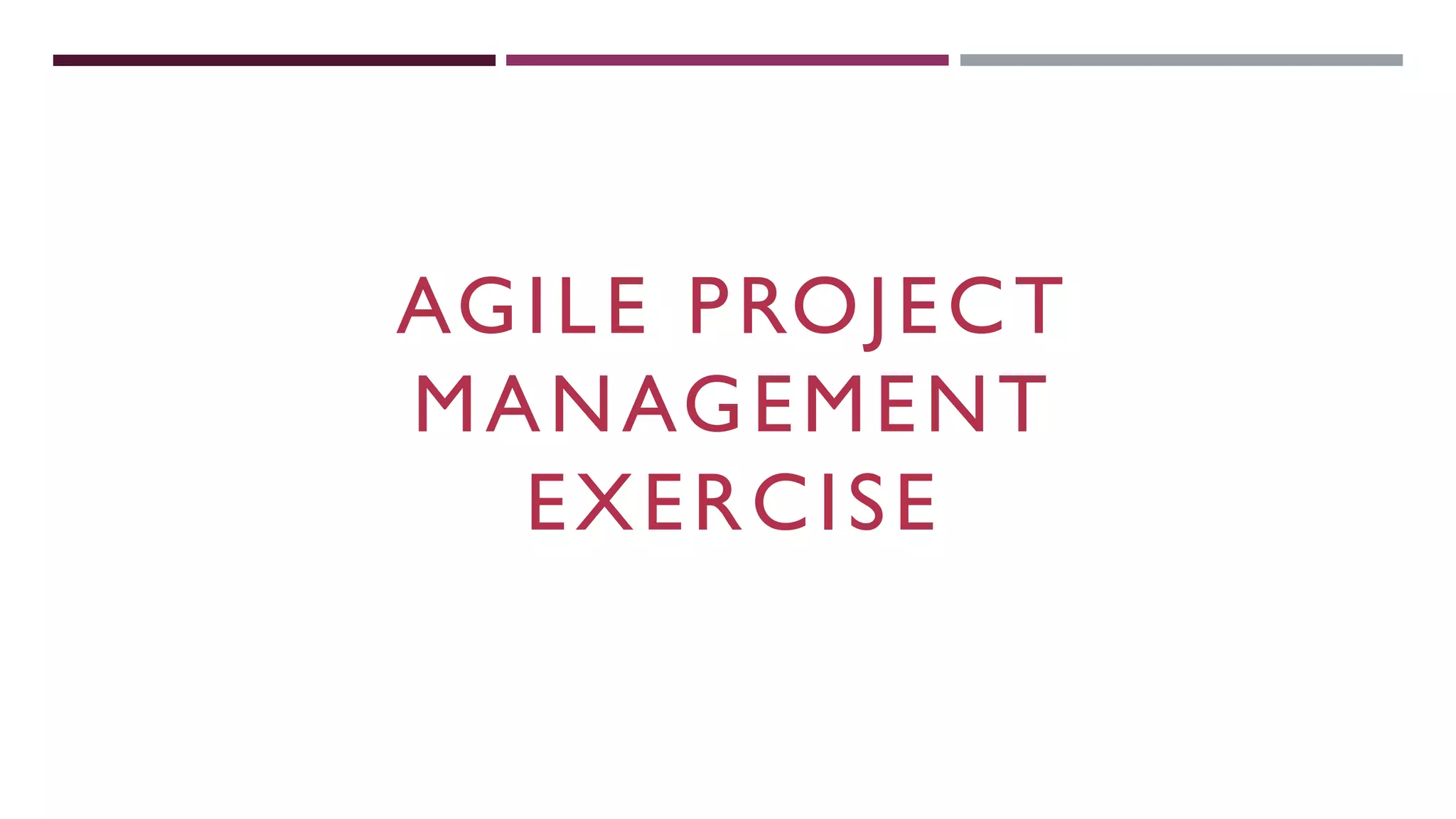 Agile Project Management Exercise | PDF