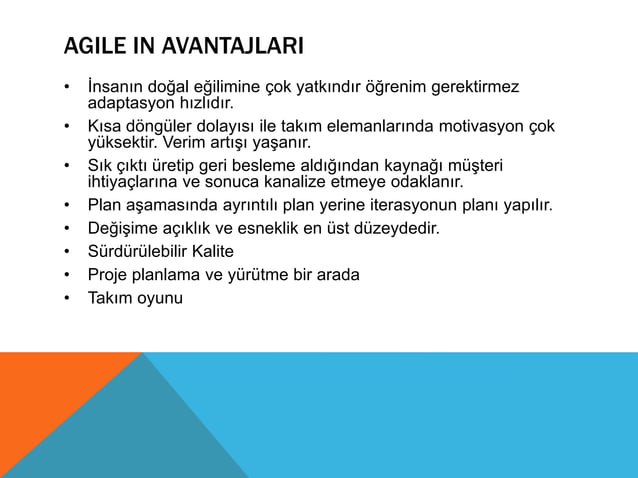 Agile proje yönetimi | PPTX