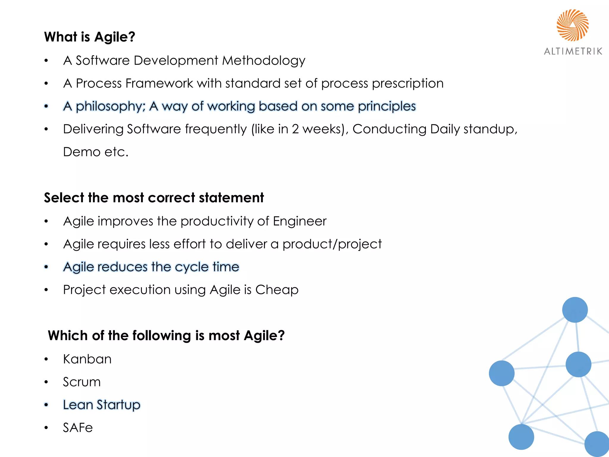 Agile quiz answers | PDF