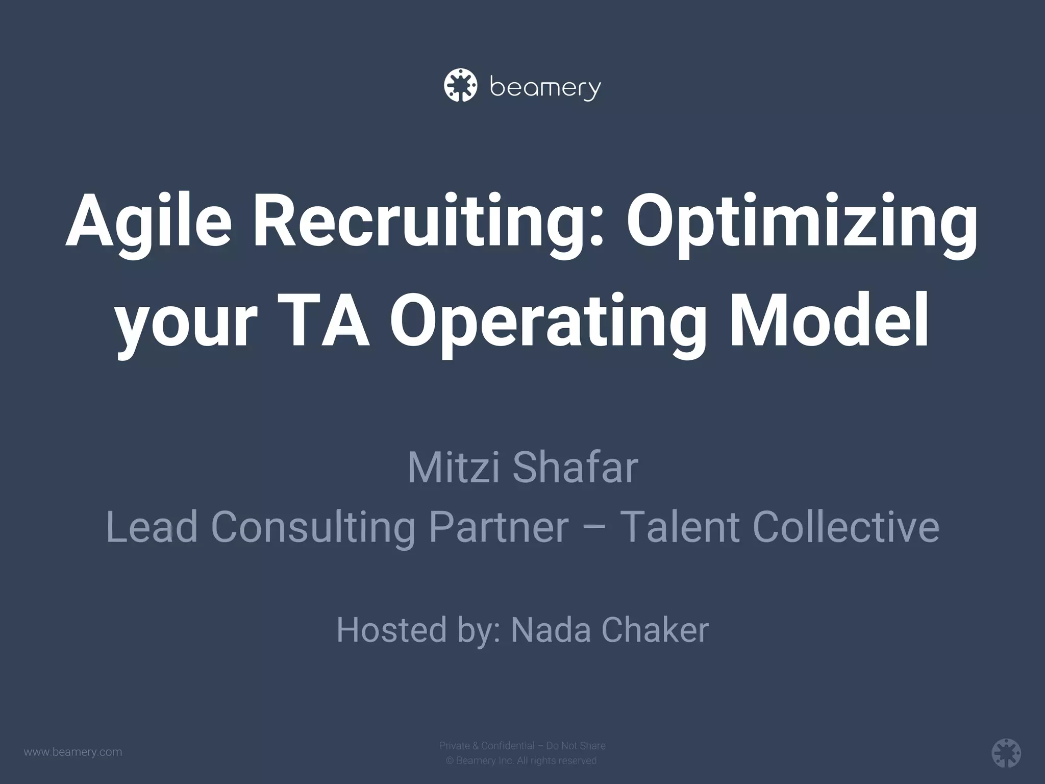 Agile recruiting: Optimizing your Talent Acquisition Operating Model | PPT