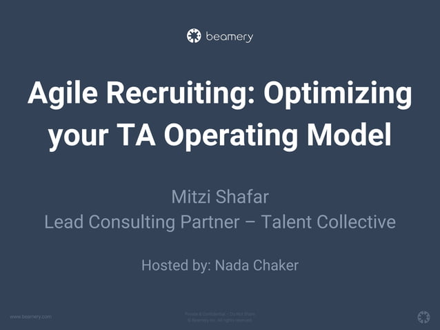 Agile recruiting: Optimizing your Talent Acquisition Operating Model | PPT