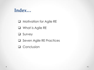 Agile Requirements Engineering Practices: An Empirical Study | PPTX