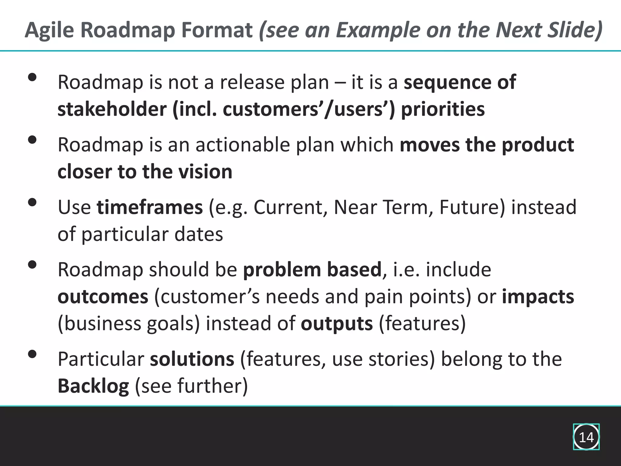 Agile (Goal Oriented) Roadmaps | PPT