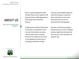 Agile Route Company Presentation | PDF | Computing | Technology & Computing