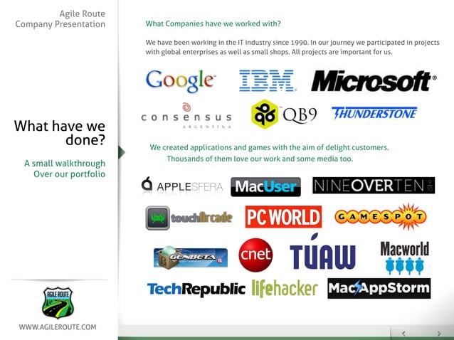 Agile Route Company Presentation | PDF | Computing | Technology & Computing