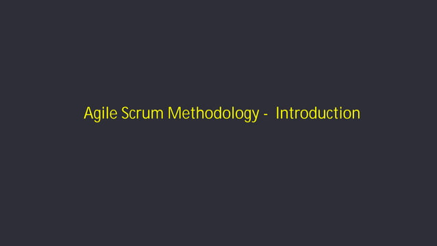 Agile Scrum Methodology Introduction Ppt