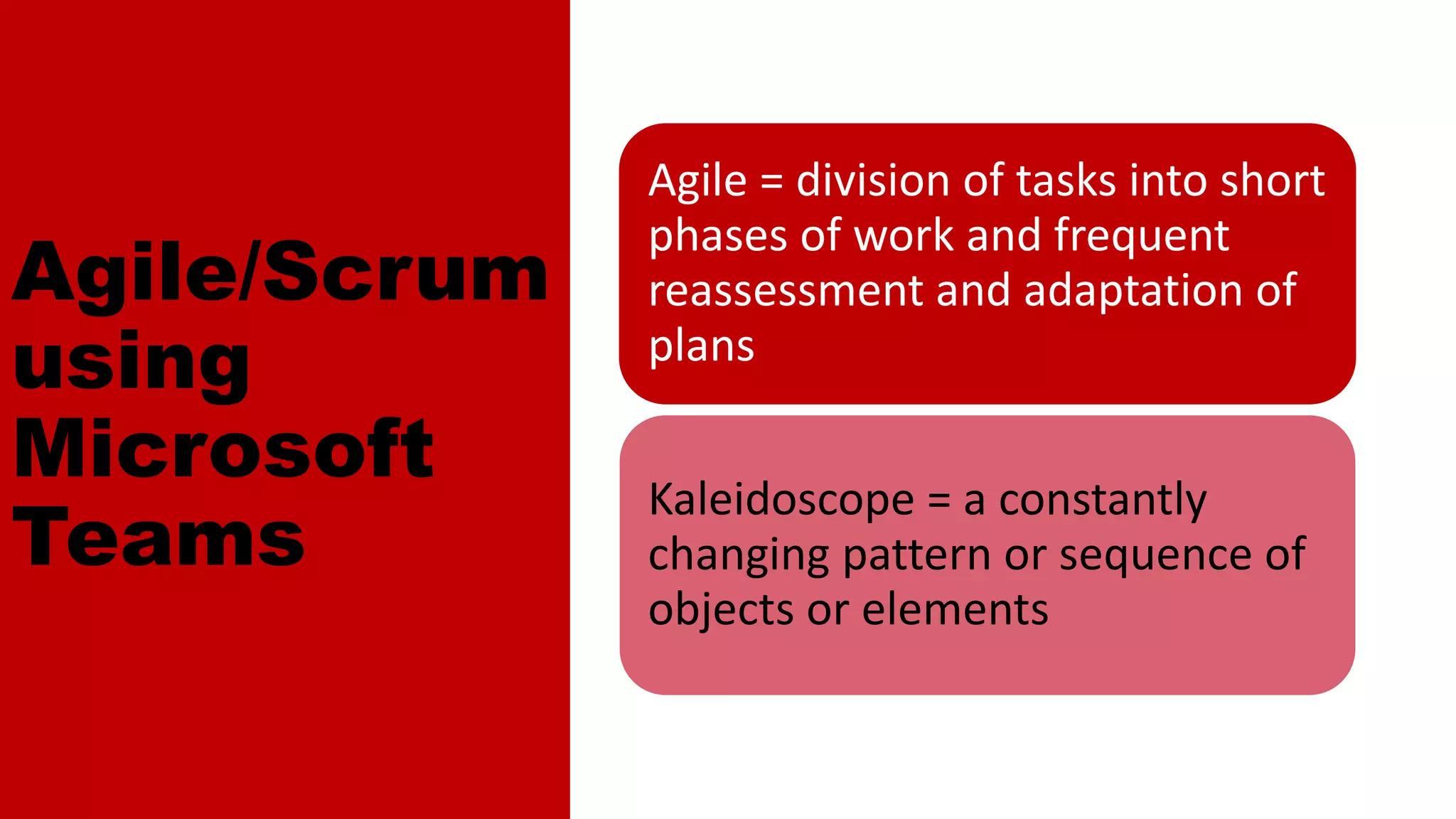 Agile scrum using ms teams o365 mn | PPT
