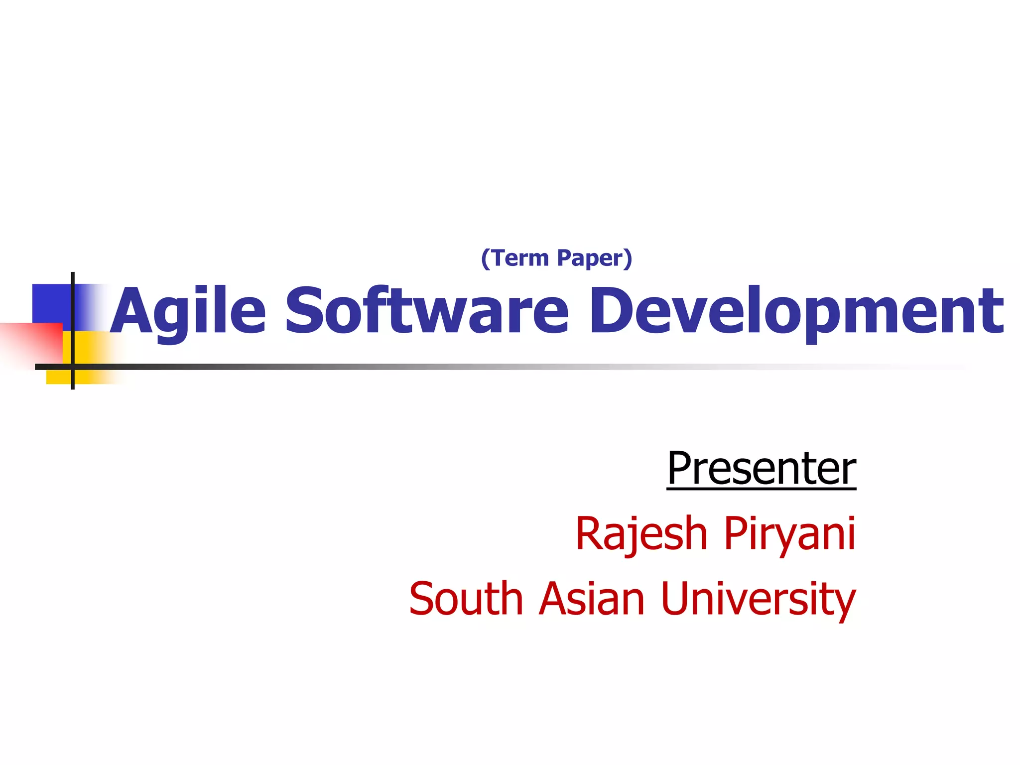 Agile Software Development Ppt