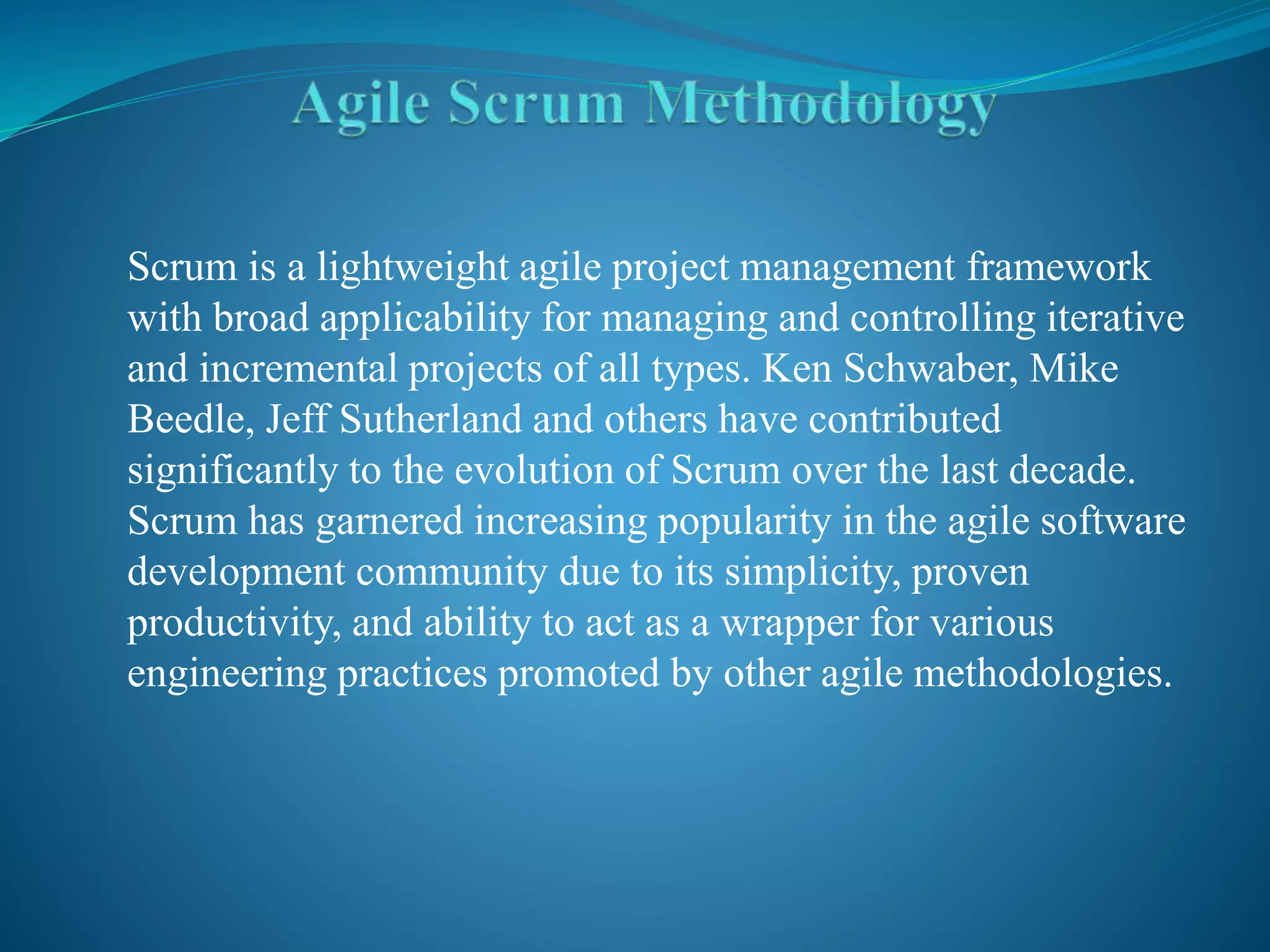 Agile software development and its methodology | PPTX