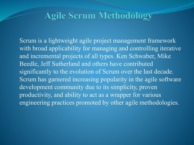 Agile software development and its methodology | PPT