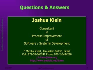 Agile Software Process Improvement | PPT | Computer Software and Applications | Computing