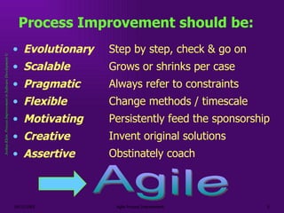 Agile Software Process Improvement | PPT | Computer Software and Applications | Computing