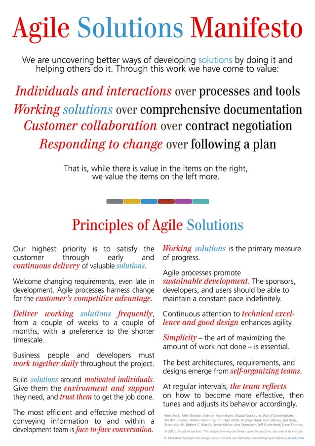 Agile Solutions Manifesto | PDF