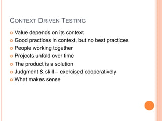 Agile testing | PPTX