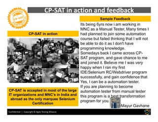 CP-SAT - Certified Professional Selenium Automation Testing | PDF