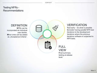 Testing of non functional requirements in agile | PPTX