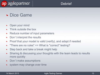 Agile testing games | PPT