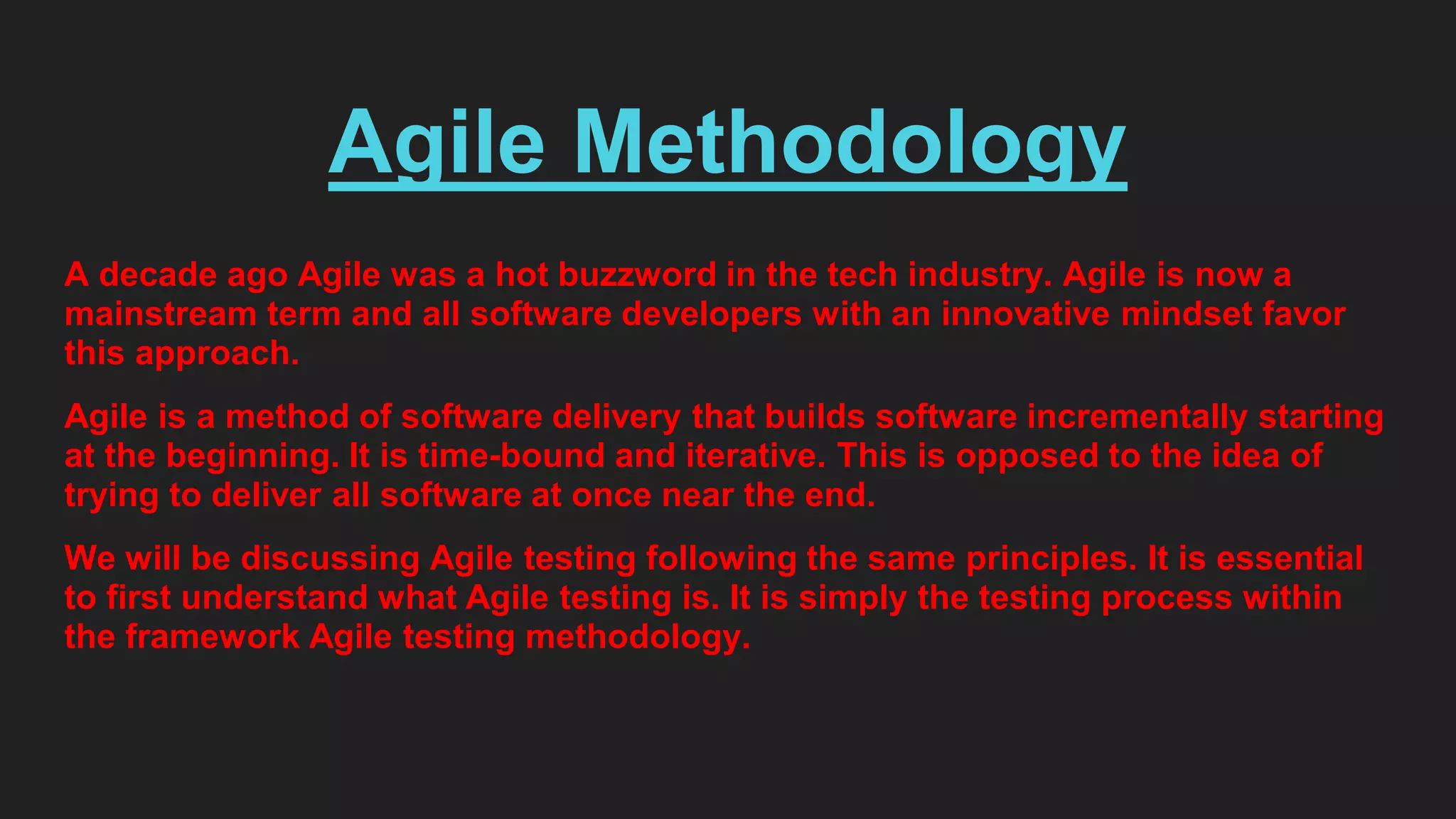 Agile Testing Methodology Principles Of Agile Testing Methodolgy Ppt
