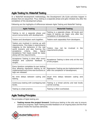 Agile testing tutorial | PDF