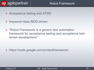 Agile test tools | PPTX