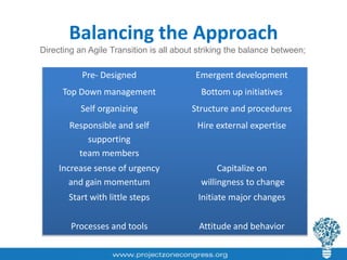 Agile Transition Framework - presented at Frankfurt PMI Chapter | PPT