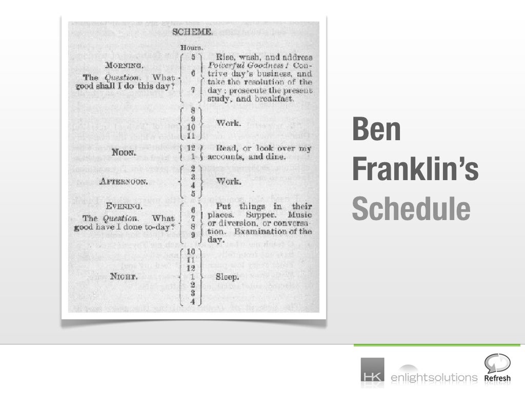 Ben franklin's daily schedule pdf - nordicgolf