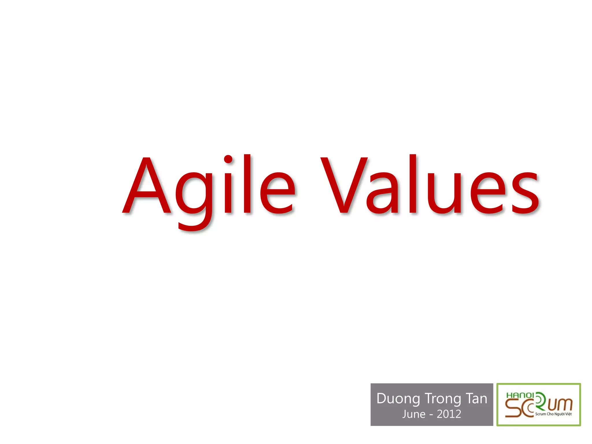 Agile values | PDF