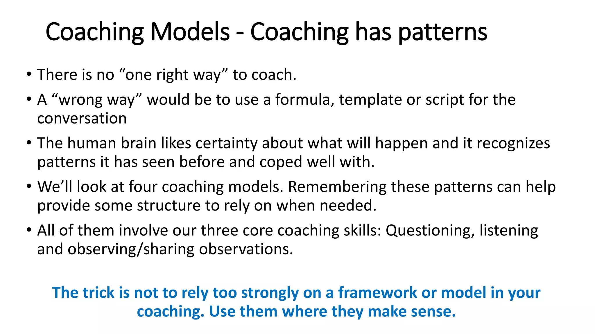 Coaching Basics and Coaching Models | PPTX
