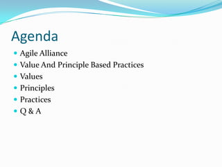 Agile Values, Principles and Practices | PPTX