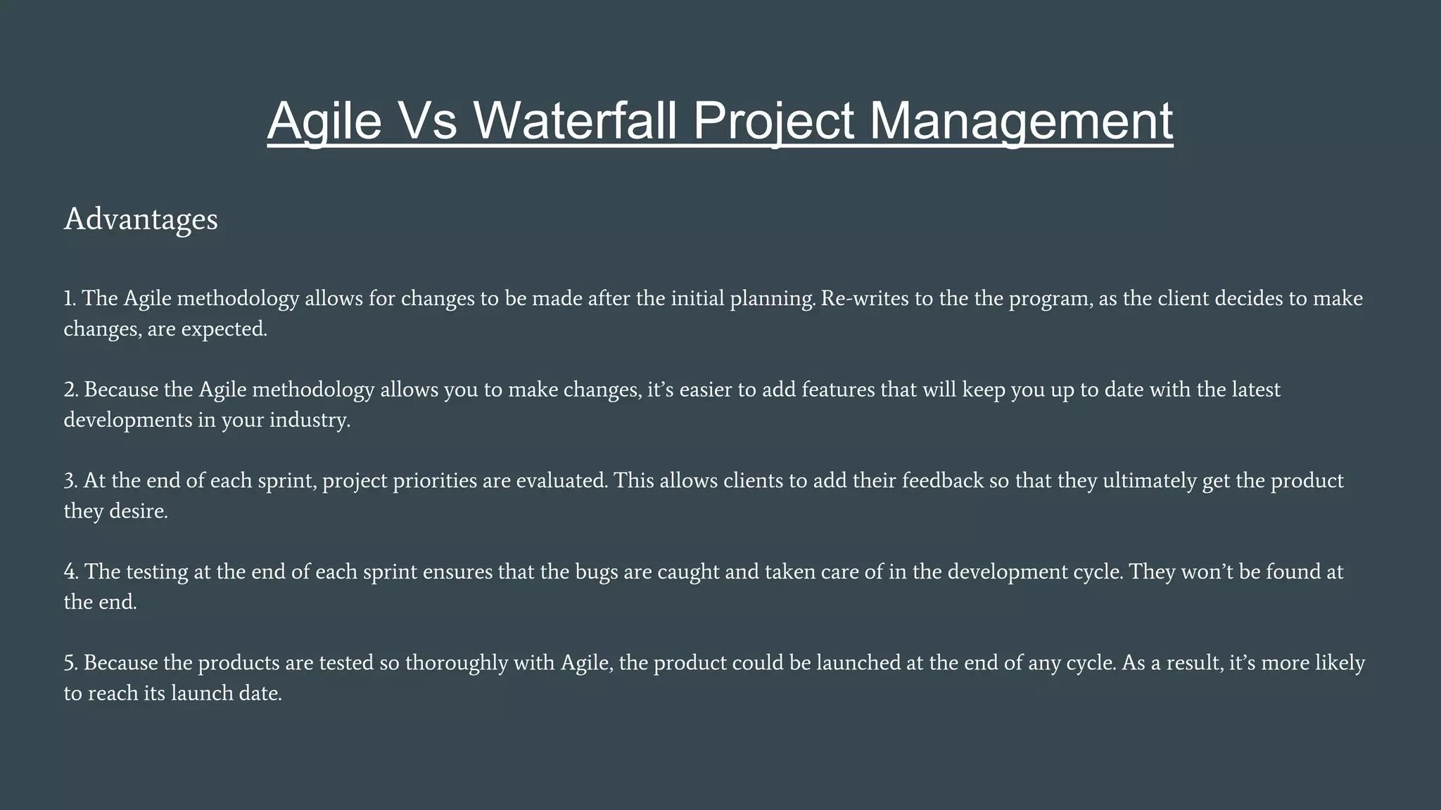 Agile vs Waterfall Project Management Presentation | PPTX