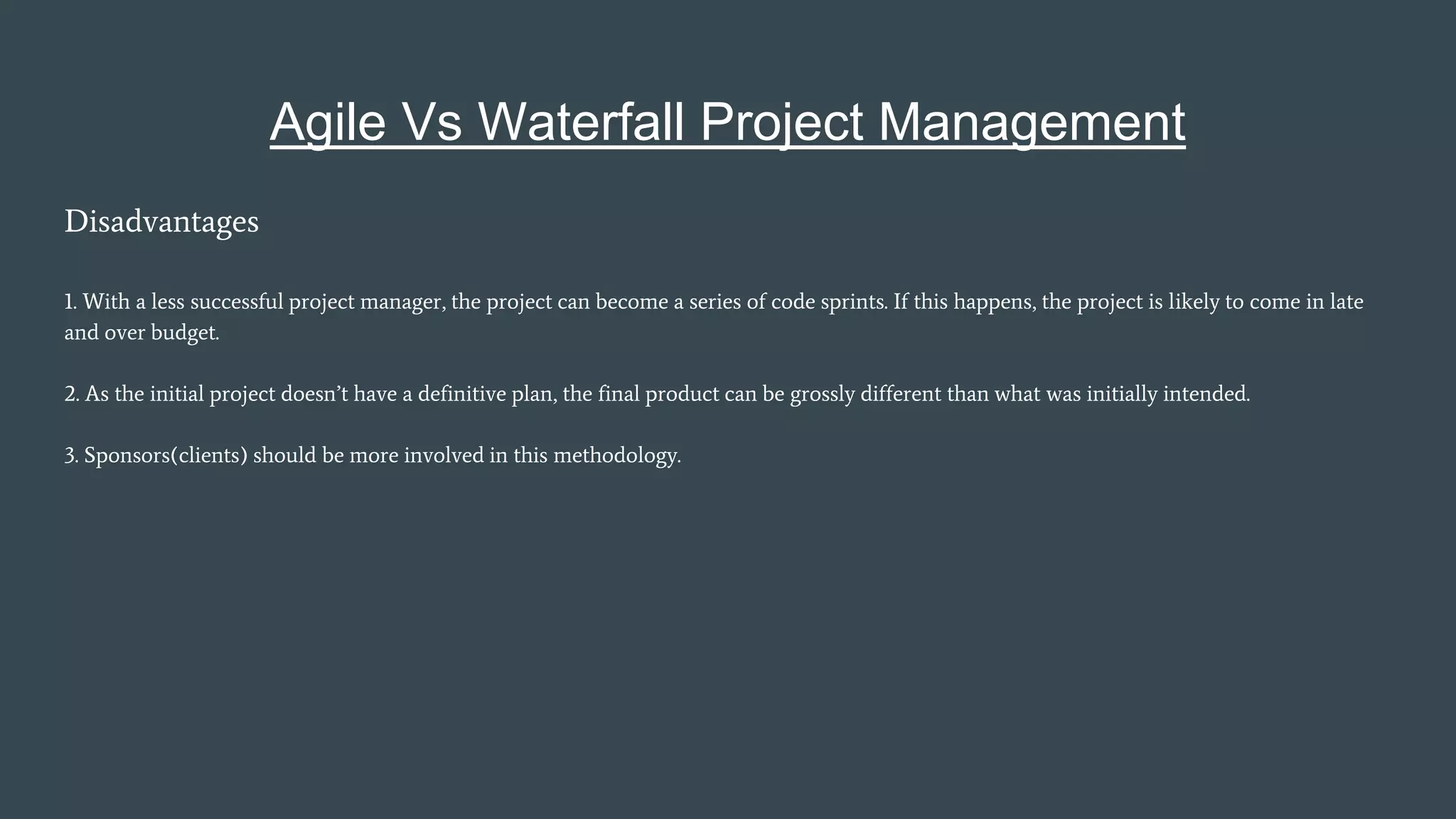 Agile vs Waterfall Project Management Presentation | PPTX