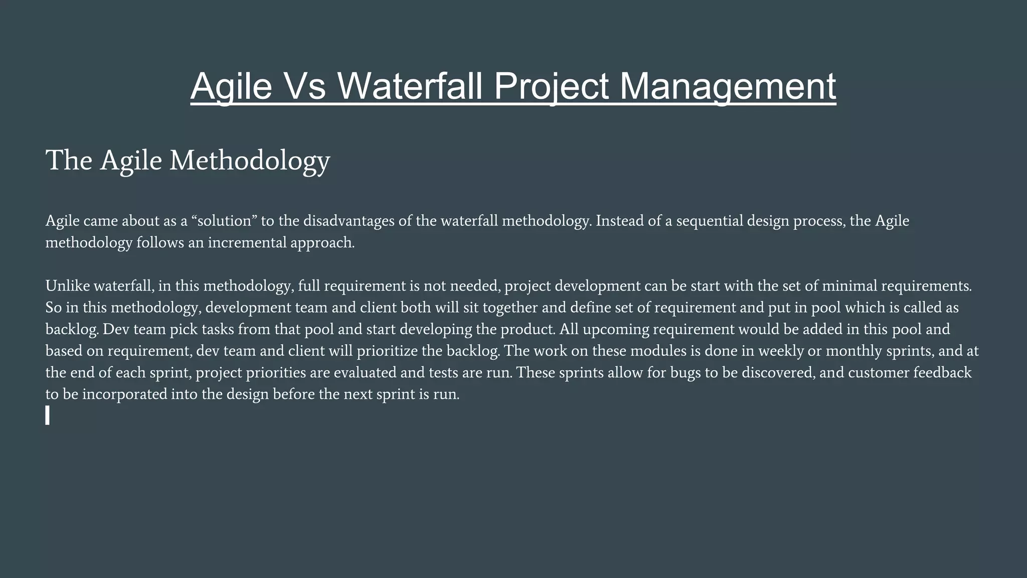 Agile vs Waterfall Project Management Presentation | PPTX