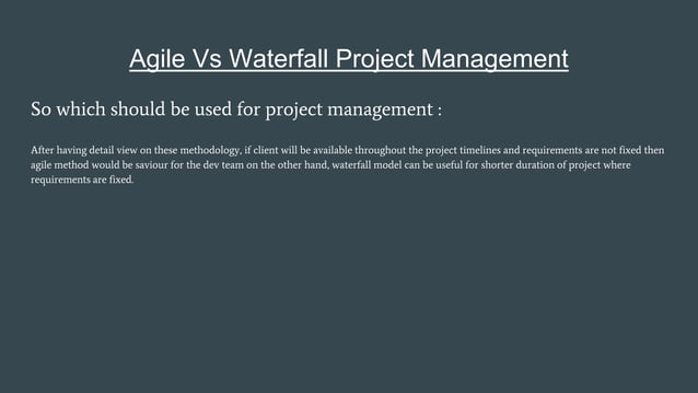 Agile vs Waterfall Project Management Presentation | PPTX